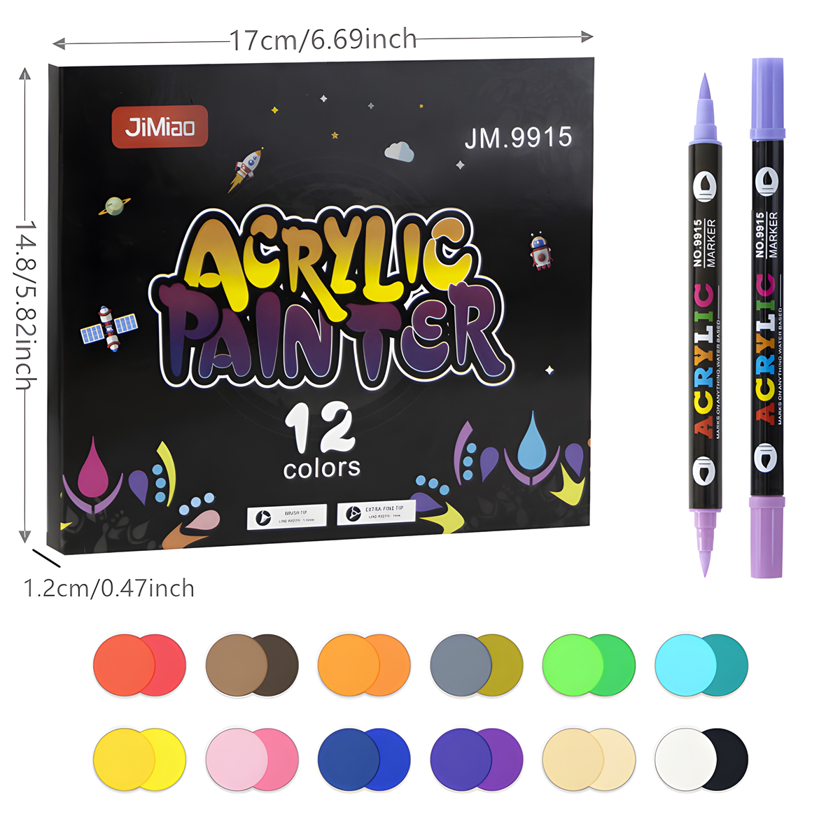 24/48/72 Colors Double Nib Acrylic Markers Paint P... – Grandado