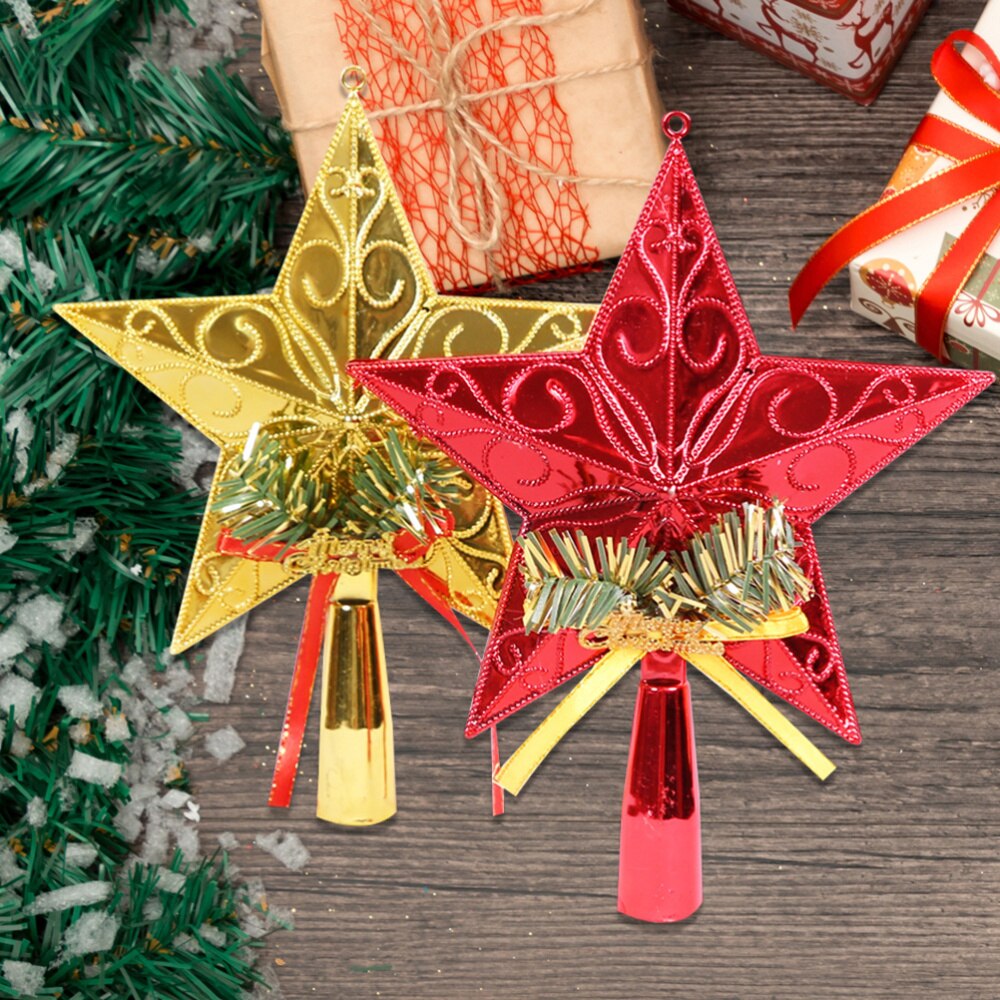2pcs Golden Christmas Tree Topper Star Pentagram T... – Vicedeal