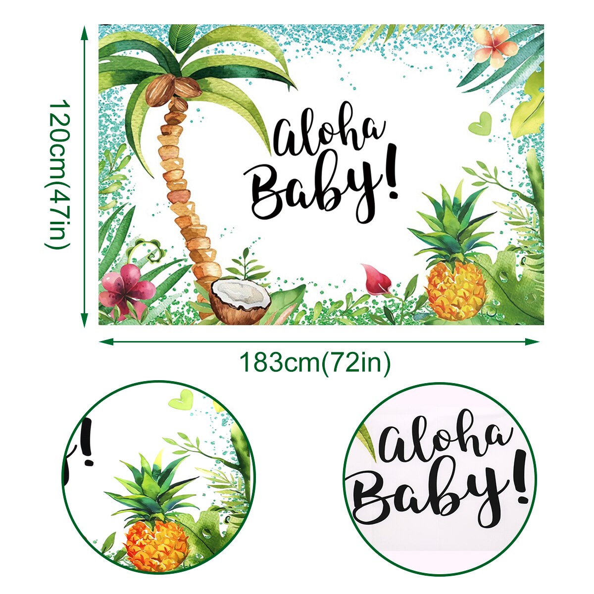 Aloha Birthday Party Backdrop Hawaii Tropical Flam... – Grandado