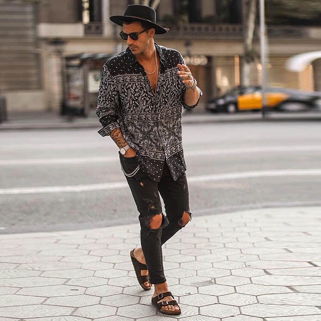 Heren Shirts Herfst Casual Lange Mouw Strand Top L... – Vicedeal