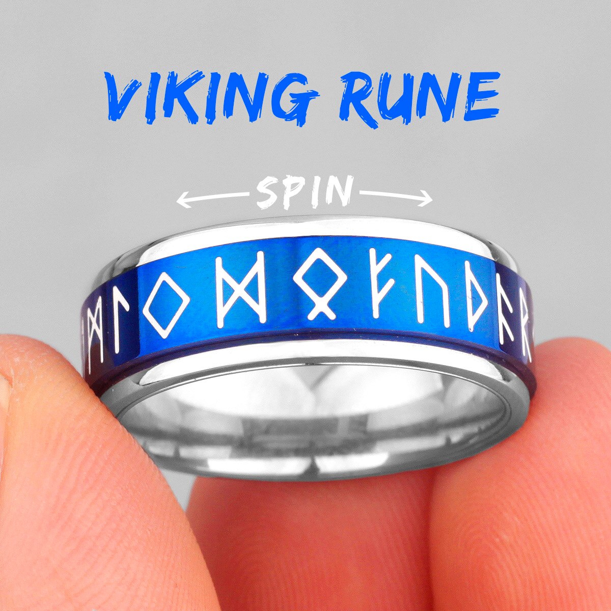Nordic Viking Rune Spin Luminous Stainless Steel M... – Grandado