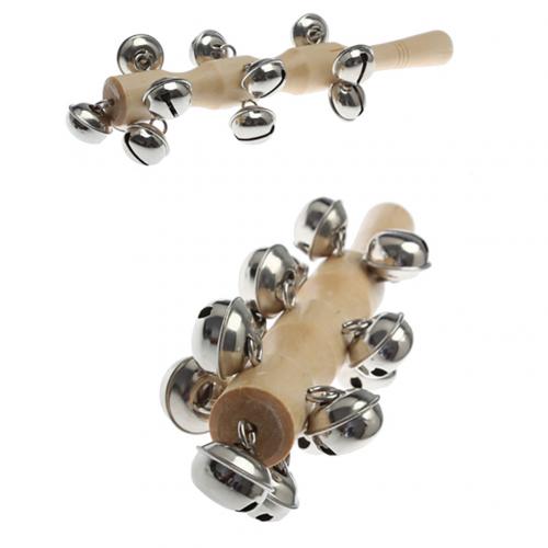 Wooden Metal Hand Bell Ring Shaker Stick Musical I... – Grandado