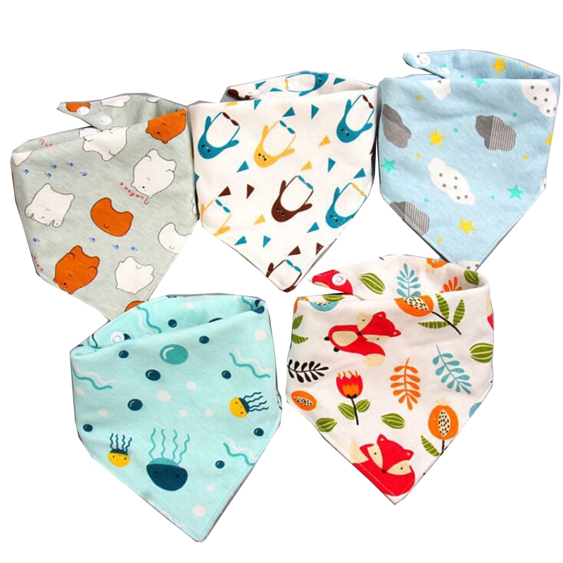 5 Pcs Baby Feeding Drool Bibs Saliva Towel Triangl... – Grandado