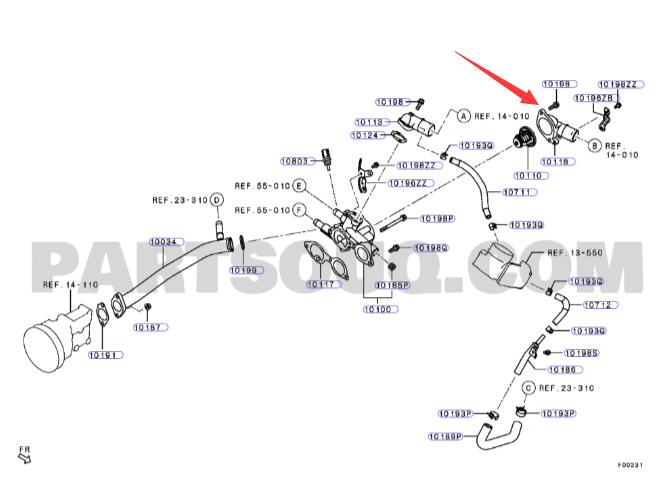 Thermostat cover for Mitsubish i LANCER OEM: 1305A... – Grandado