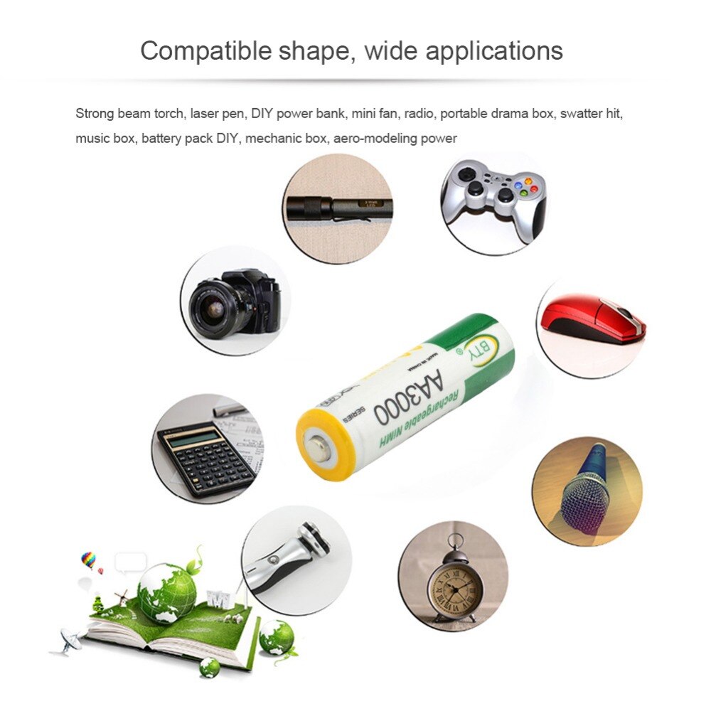 3000mAh AA 2A NI-MH 1.2V Rechargeable Battery Rech... – Grandado