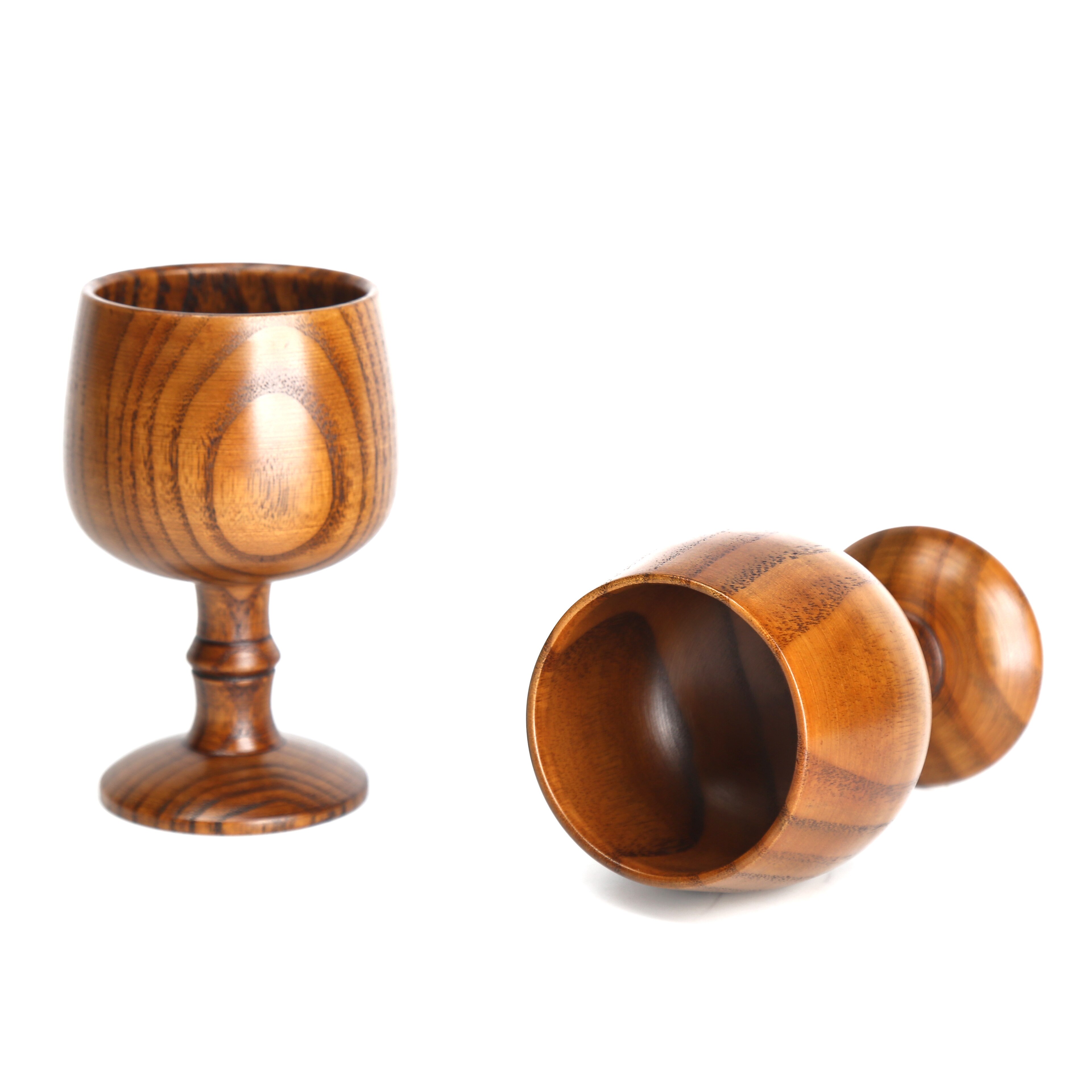 Copa de vino de madera Natural, taza de café, agua... – Grandado