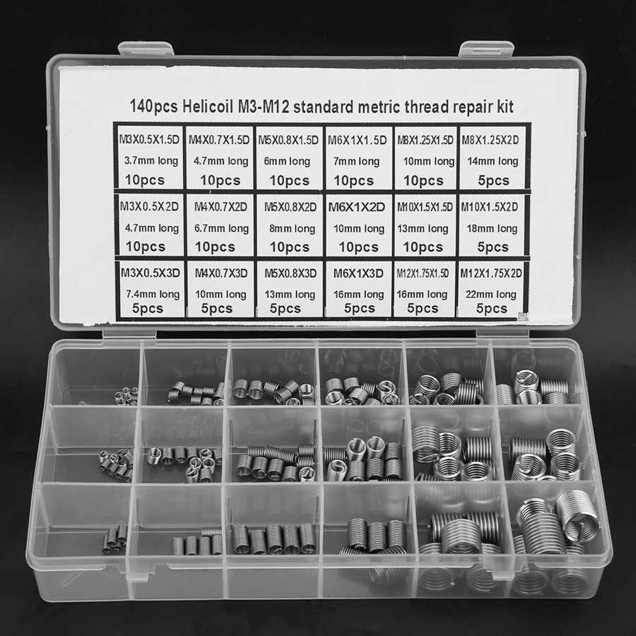 140Pcs M3 ~ M12 Draad Insert Roestvrij Staaldraad ... – Vicedeal