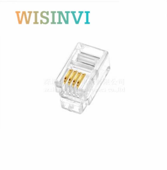 100Pcs Crystal Head RJ11 4P4C Modular Plug Gold Pl... – Grandado