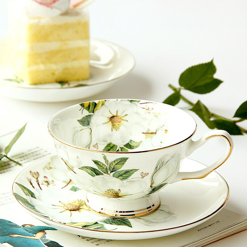 220ML, fine bone china tea cup set with saucer, ca... – Grandado