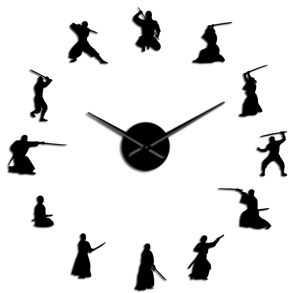 Japanese Martial Art Diy Large Wall Clock Fighter ... – Grandado