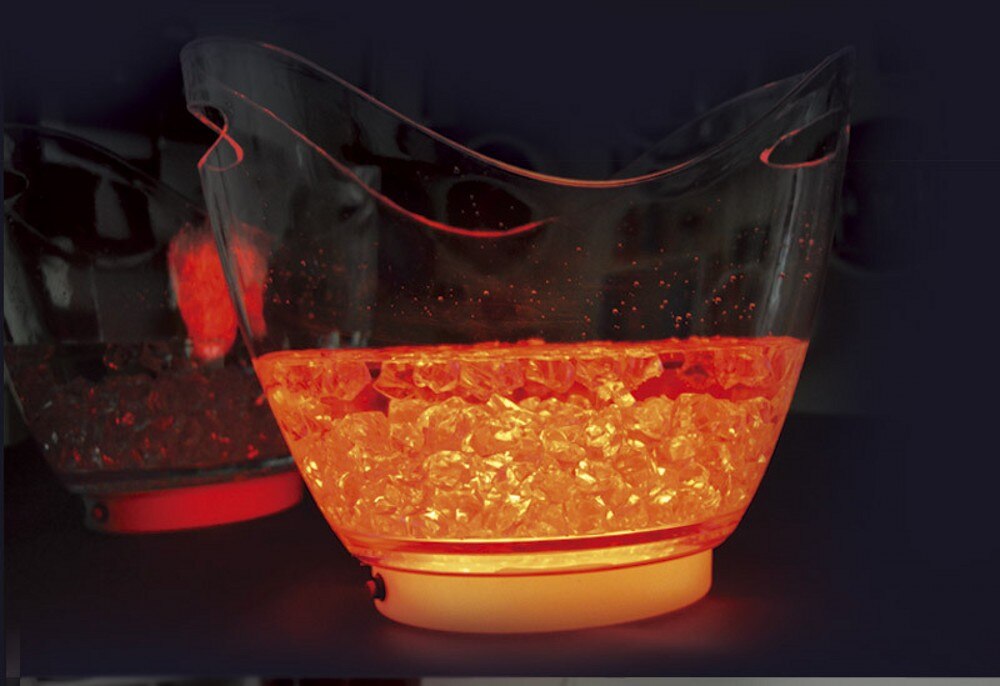 8L Rechargeable LED Ice Buckets clear Acrylic Barr... – Grandado