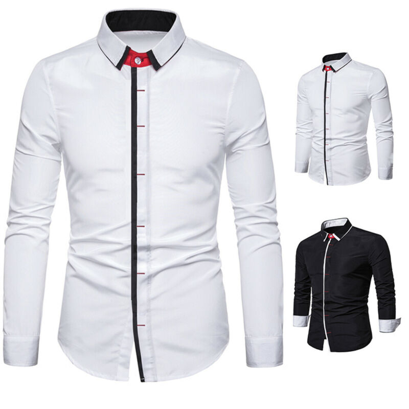 Mode Casual Shirt Heren Lange Mouwen Slim Fit mann... – Grandado