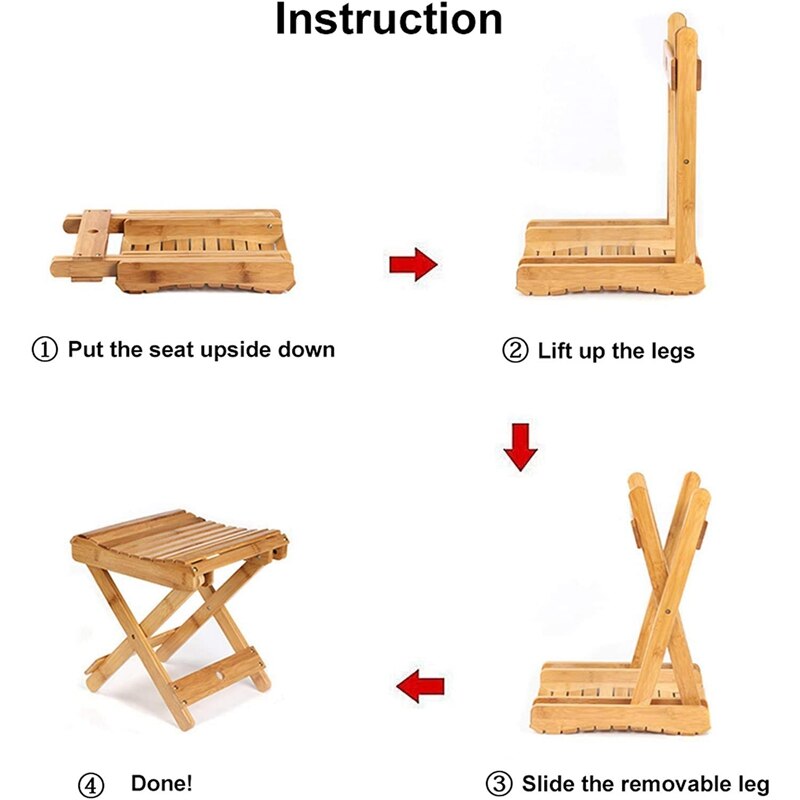 Folding Bamboo Step Stool for Shower, Leg Shaving ... – Vicedeal