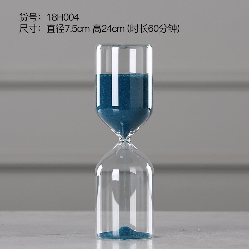 Glass Sand Clock Hourglass Ornaments Blue Time Cou... – Grandado