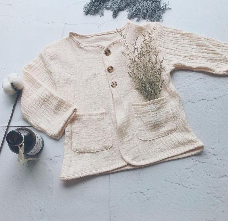 cotton and linen jacket for boys and girls baby bo... – Grandado