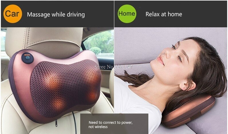 Electric Car Heat Massage Pillow Kneading Shiatsu Vicedeal 5013