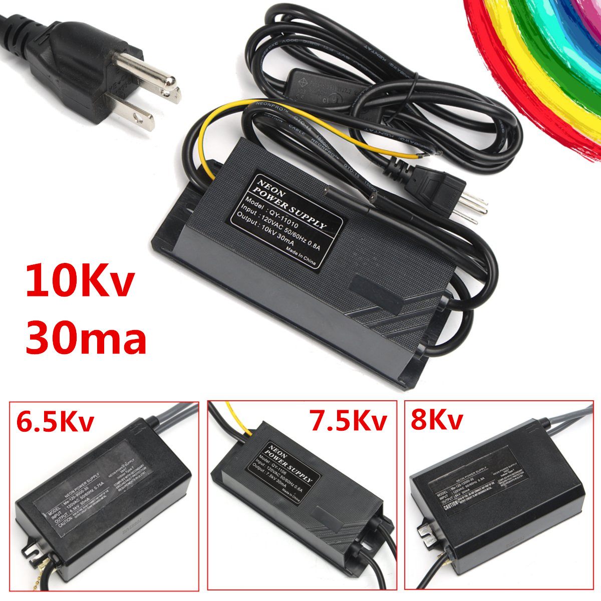 6.5/7.5/8/10KV AC 120V 30Ma Flexible Neon Electron... – Vicedeal