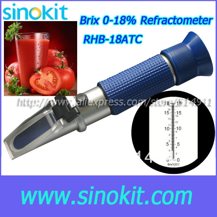 Fruit and Sugar 0-18% Brix Refractometer RHB-18ATC... – Grandado