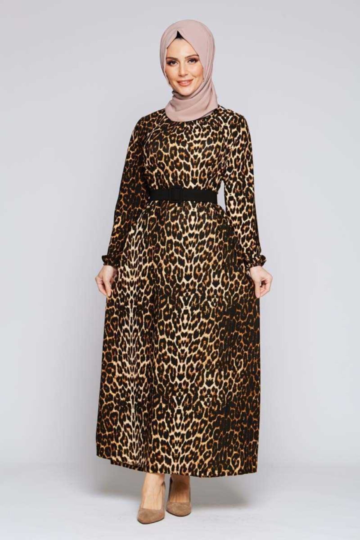 Women's Leopard print Hijab Dress Ham611-2 SIZ... – Vicedeal