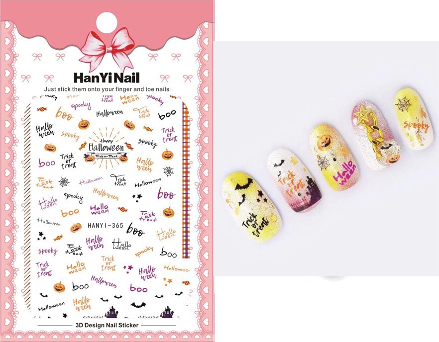 Halloween Nails Art Manicure Back Glue Decal Decor... – Grandado