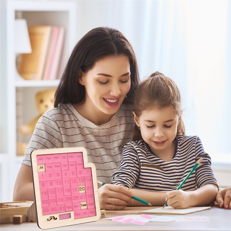 Daily Desktop Calendar Puzzle Wooden Calendar Puzz... – Grandado