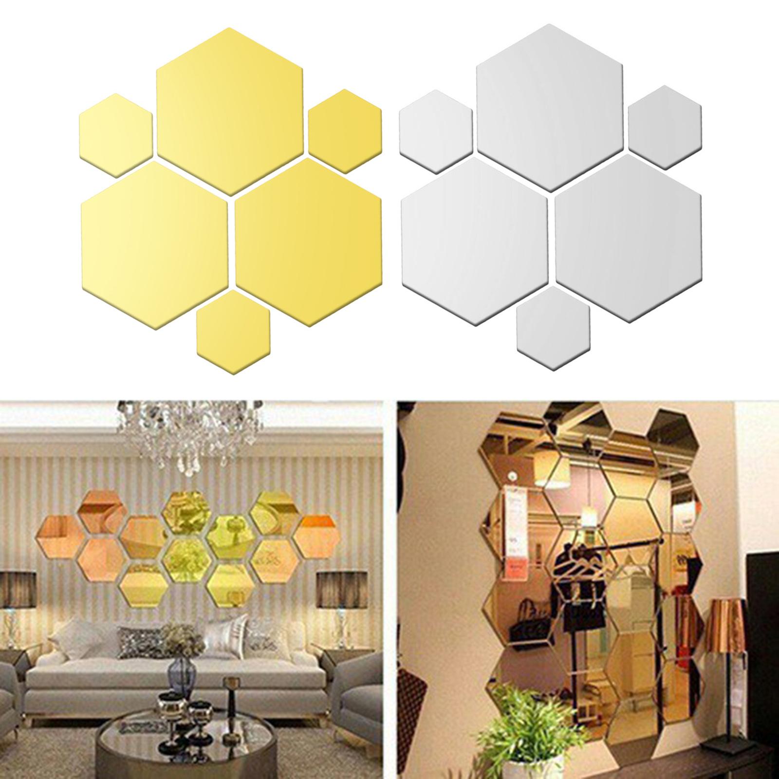 12-Pack Hexagonal Mirror Wall Stickers DIY Mirror ... – Grandado