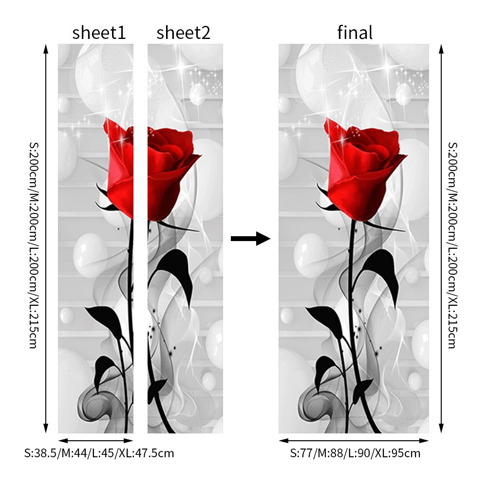 Deur Sticker Red Rose Home Decoratie Deur Shop Win... – Vicedeal