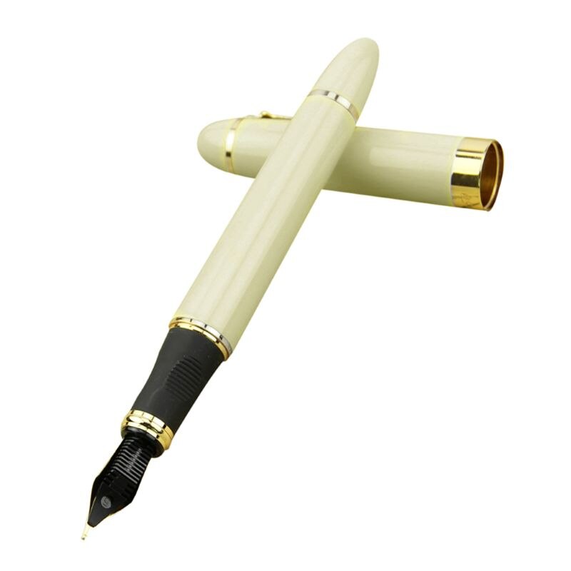 Jinhao X450 White Medium Nib Gold Trim Fountain Pe... – Vicedeal