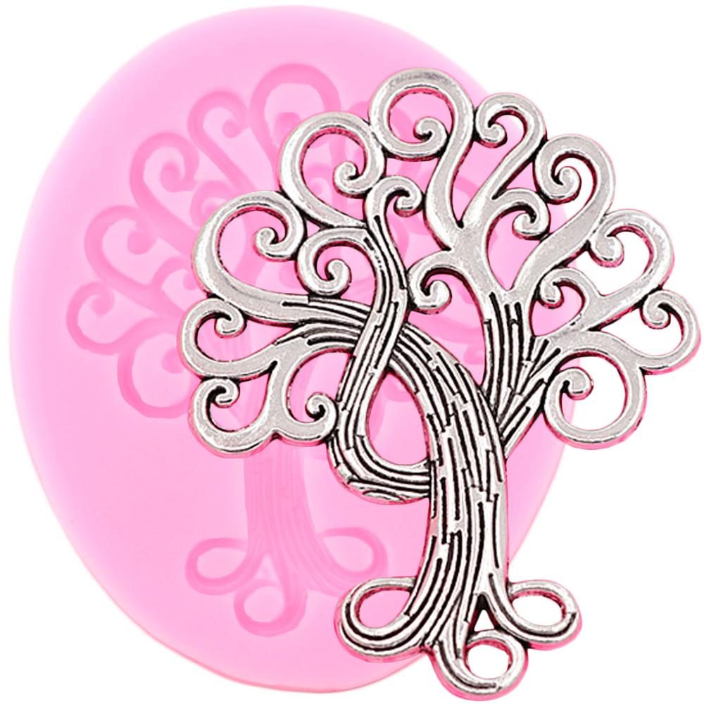 Life tree silikonformar cupcake topper fondantform... – Grandado