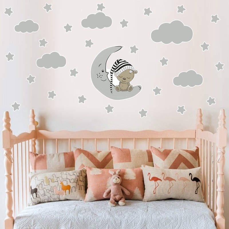 Tofok tegneserie herlige stjerner måne bjørn skyer... – Grandado