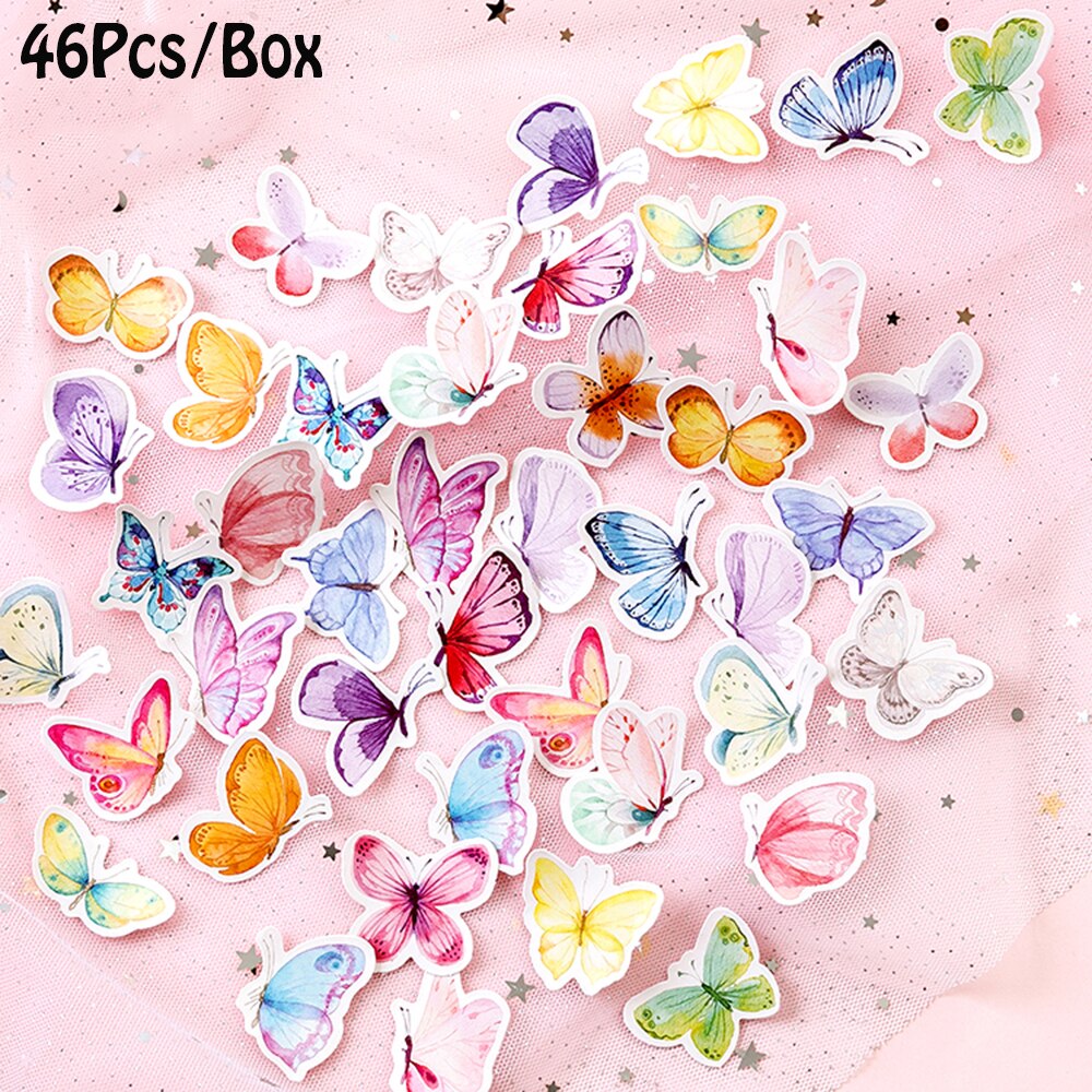 46 Stks/doos Leuke Vlinder Stickers Briefpapier St... – Vicedeal