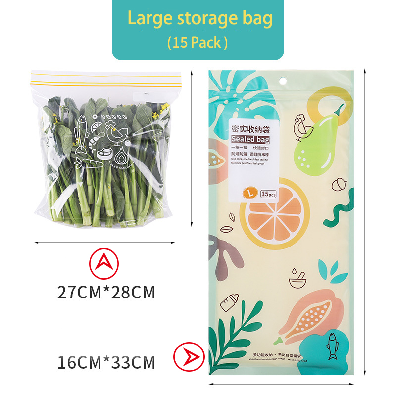 Reusable Fresh-Keeping Zipper Bag Food Plastic Bag... – Grandado