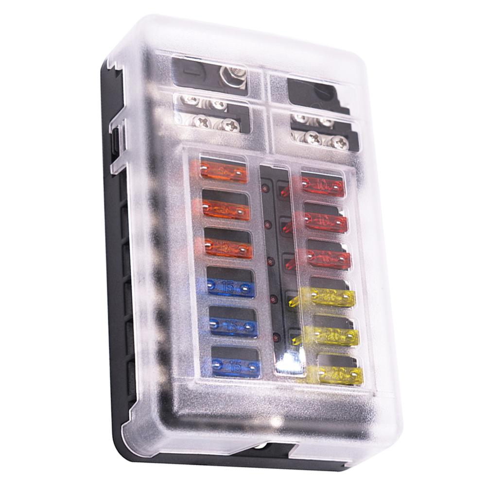 12V 32V 12 Way Plastic Cover Fuse Box Holder Blade... – Grandado