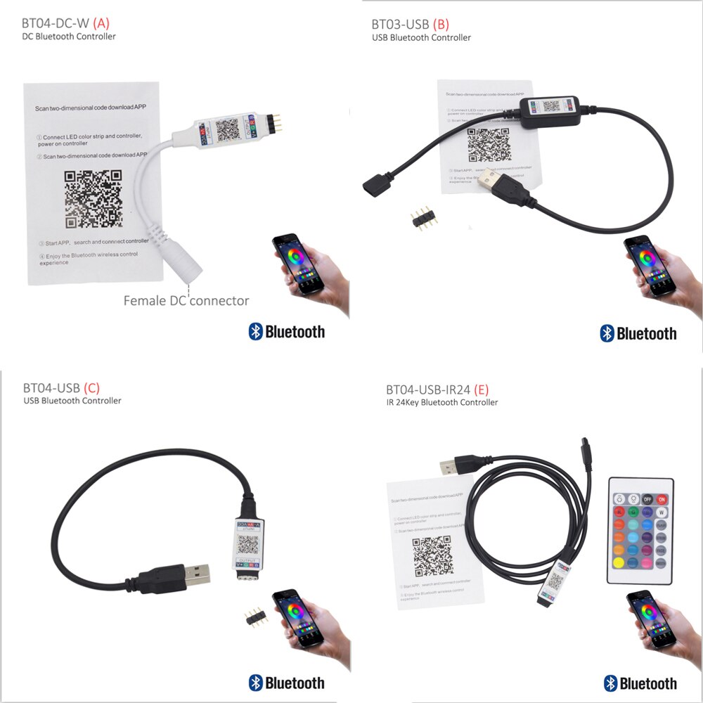 Bluetooth LED Controller RGB USB IOS Android Phone... – Grandado