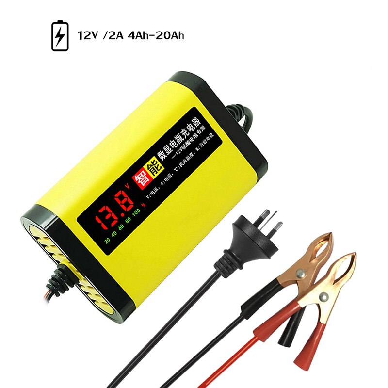 Smart Motorcycle Car Battery Charger 12 V 2A Lcd-s... – Vicedeal