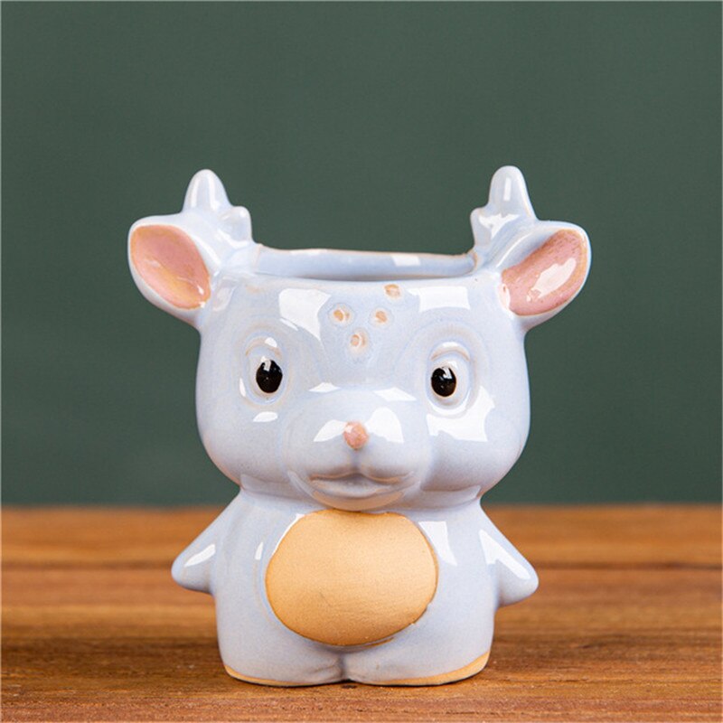 Nordic Ceramic Cute Cartoon Animal Shaped Small Fl... – Grandado