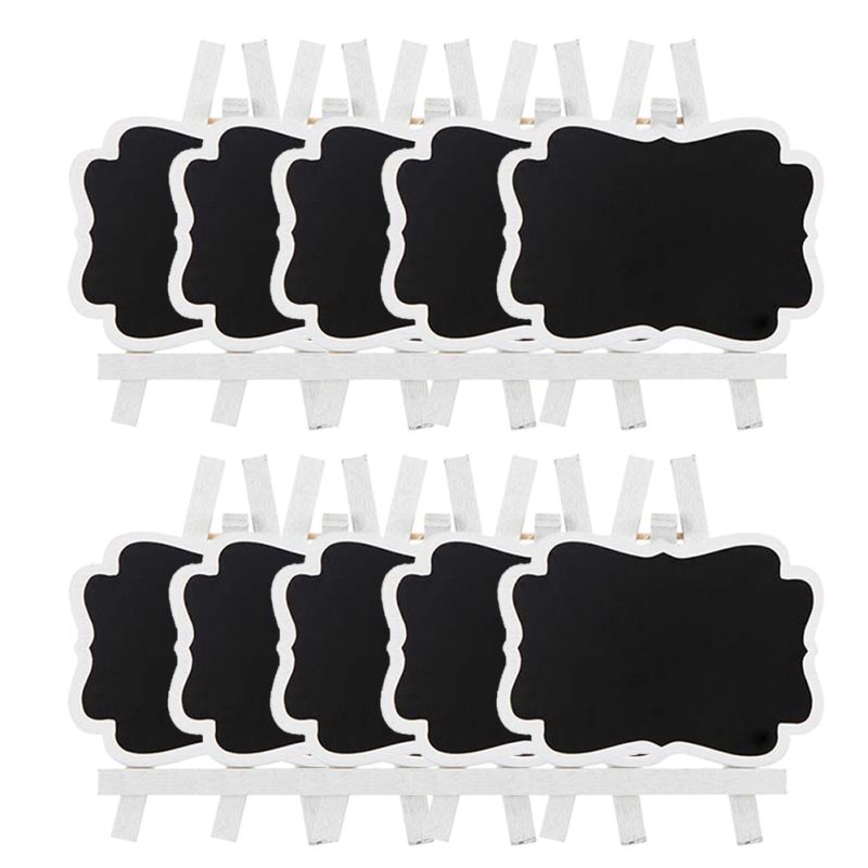 10 Pack Mini Standing Wooden White Framed Chalkboa... – Vicedeal