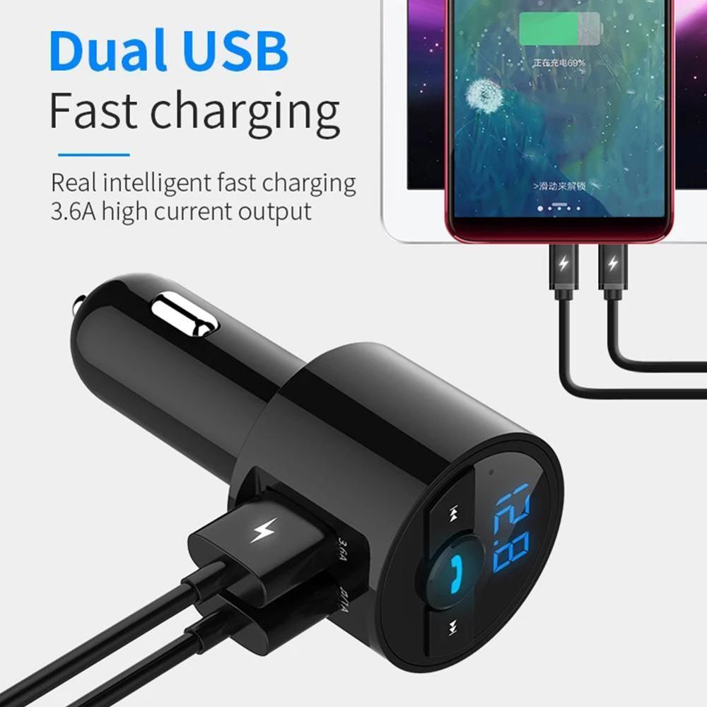 3.6A Quick Usb Charger Bluetooth Car Kit Fm-zender... – Grandado