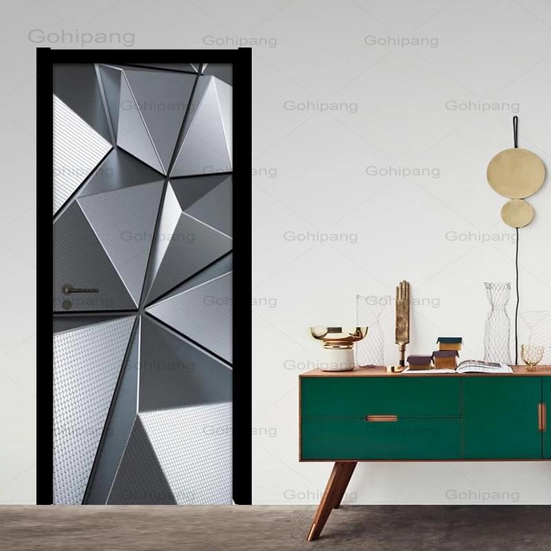 Abstract Geometric 3D Door Sticker Wallpaper Moder... – Vicedeal