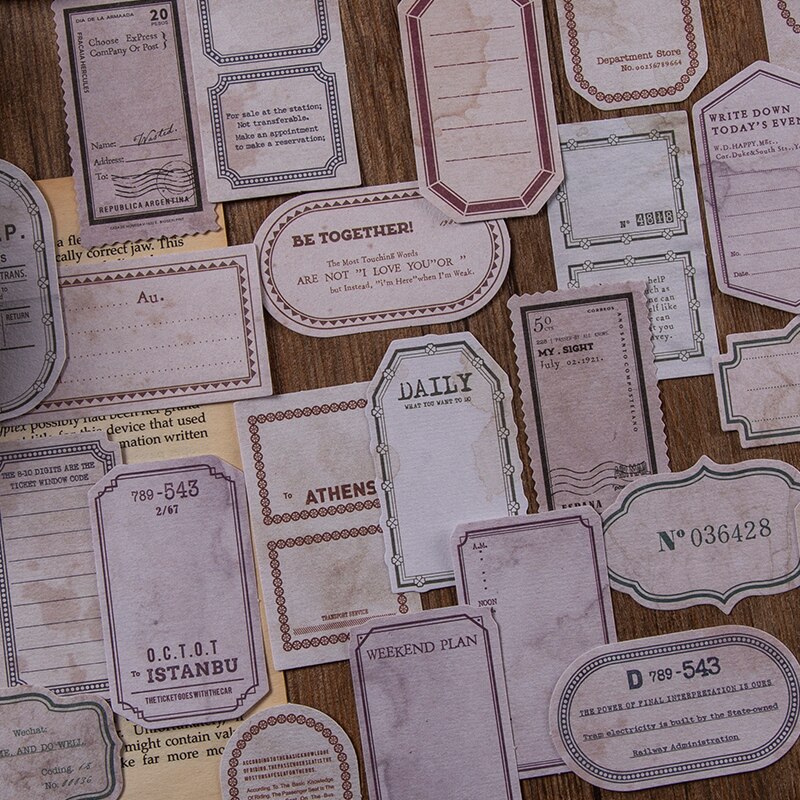 Antique Label Memo Pad Diary Stationery Kraft Pape... – Vicedeal