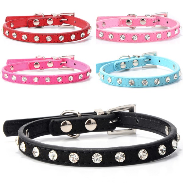 Diamond Crystal Rhinestone Leather Bling Collar Do... – Vicedeal