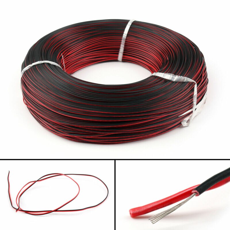 20m 2 Pin 18 20 22 24 26AWG Red black dual core wi... – Vicedeal