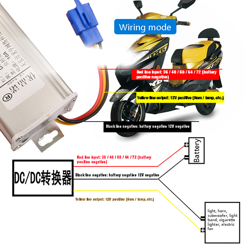 Transformator Dc 36V 48V 60V 72V 96V Naar 12V 10A ... – Vicedeal