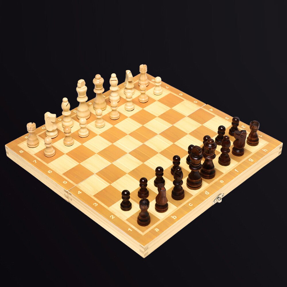 Wood Chess Set Wood Folding Magnetics Log Chess Wo... – Grandado