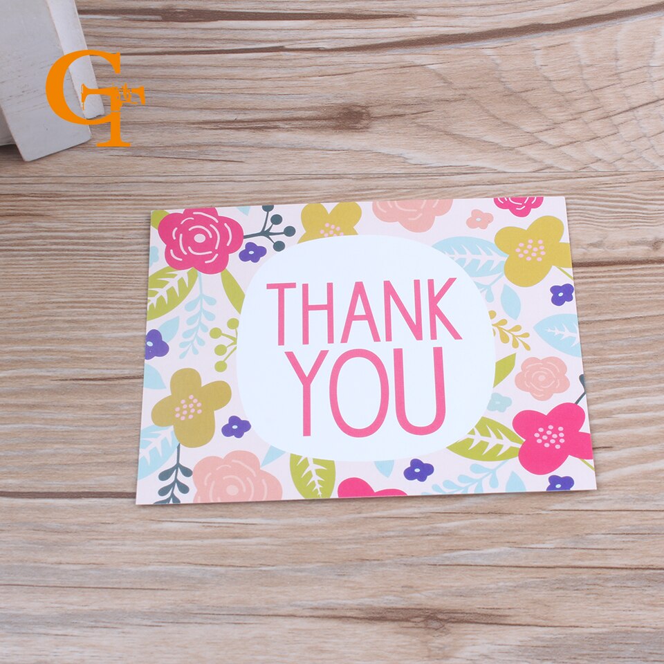 Kleurrijke vierkante dank u kaart, pak voor envelo... – Vicedeal