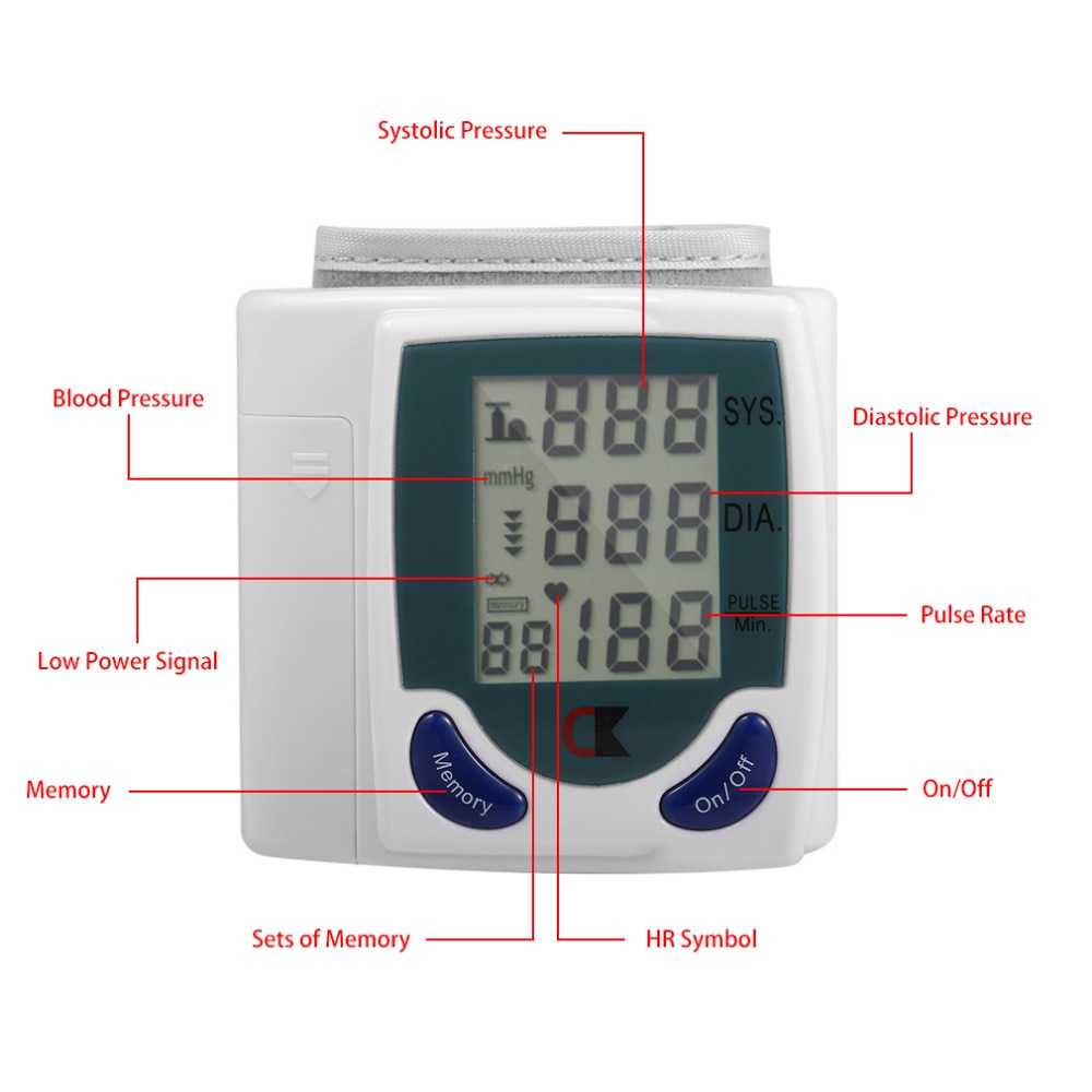 Health Care Automatic Digital LCD Wrist Blood Pres... – Grandado