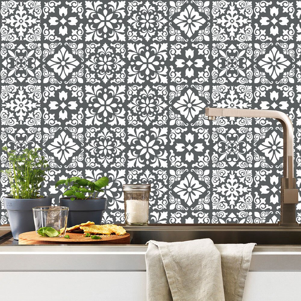 24pcs Backsplash Kitchen Tile Sticker Waterproof S... – Grandado