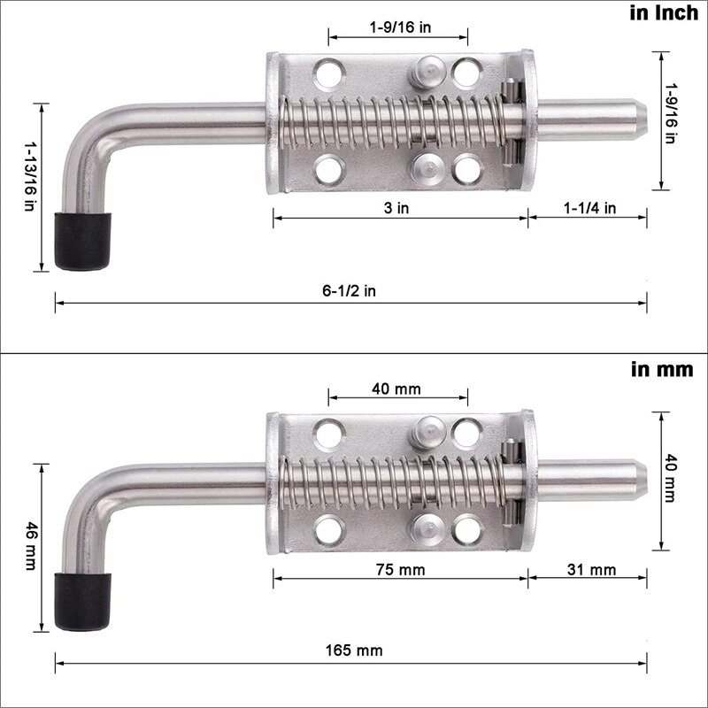 304 Stainless Steel 6.5inch Spring Pin Latch Lock ... – Grandado