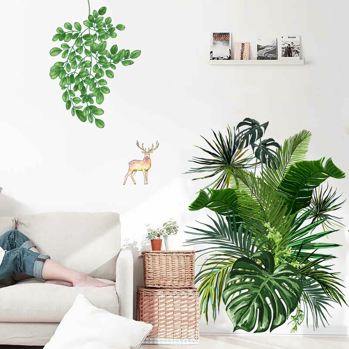 Removable Nordic style Banana Leaf Wall Stickers f... – Grandado