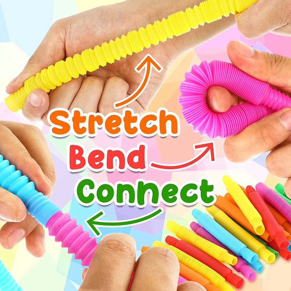 8PCS Pop Tubes Fidget Toys Sensory Stretch Decompr... – Vicedeal